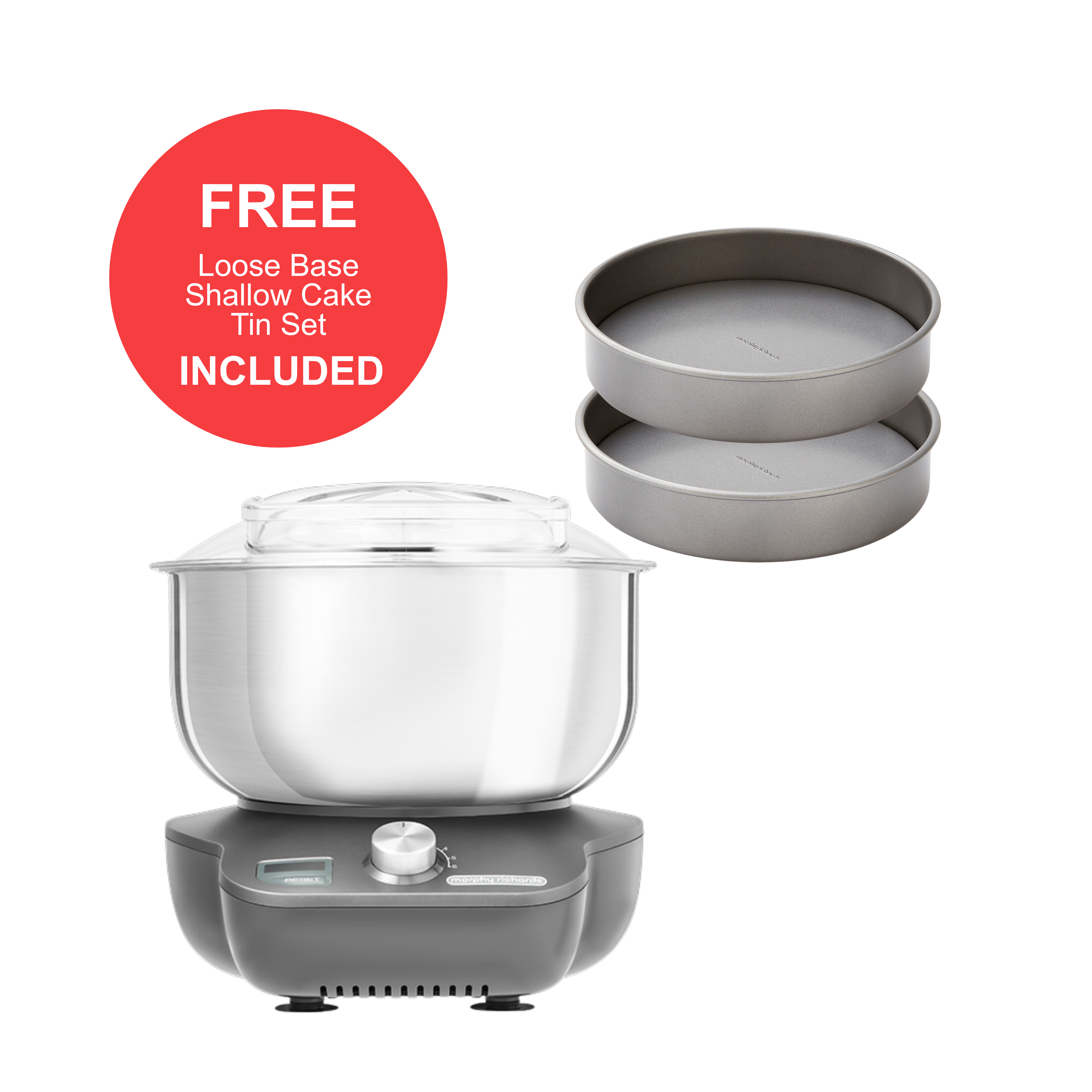Morphy Richards MixStar Compact Stand Mixer and Loose Base Shallow Cake ...