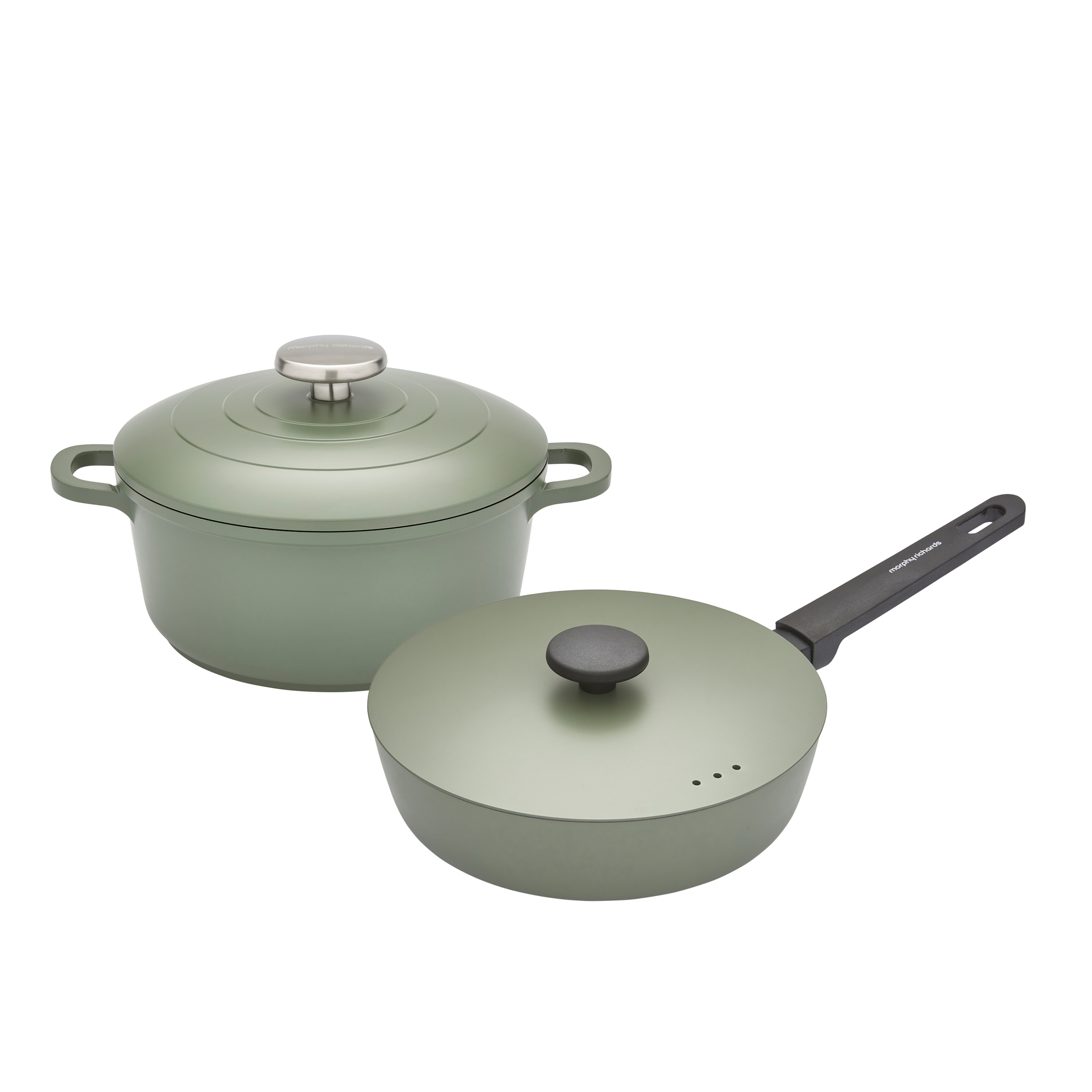 20cm Cast Aluminium Casserole Dish & 24cm Forged Aluminium Saute Pan S ...