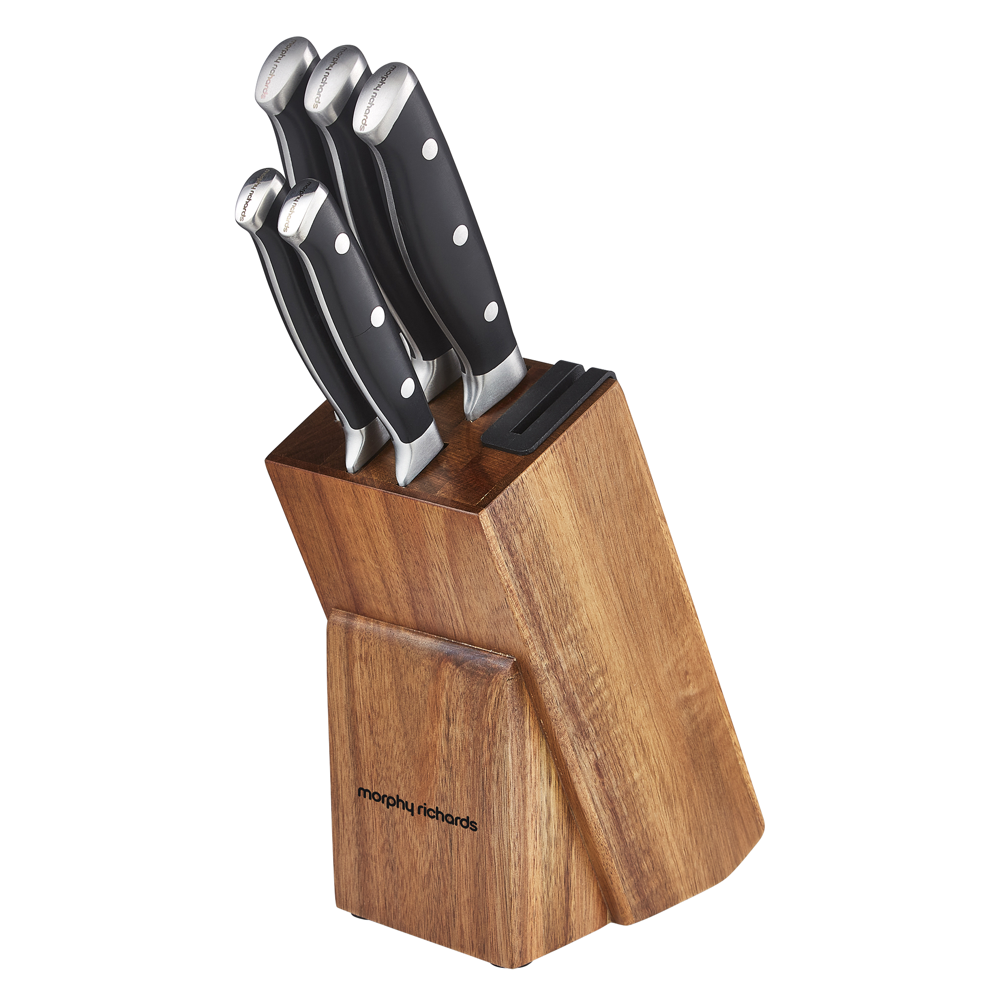 Morphy Richards 5 Knife Block Set With Sharpener