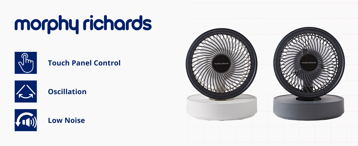 Morphy Richards Air Flex 6” Portable Oscillating Rechargeable USB Fan ...