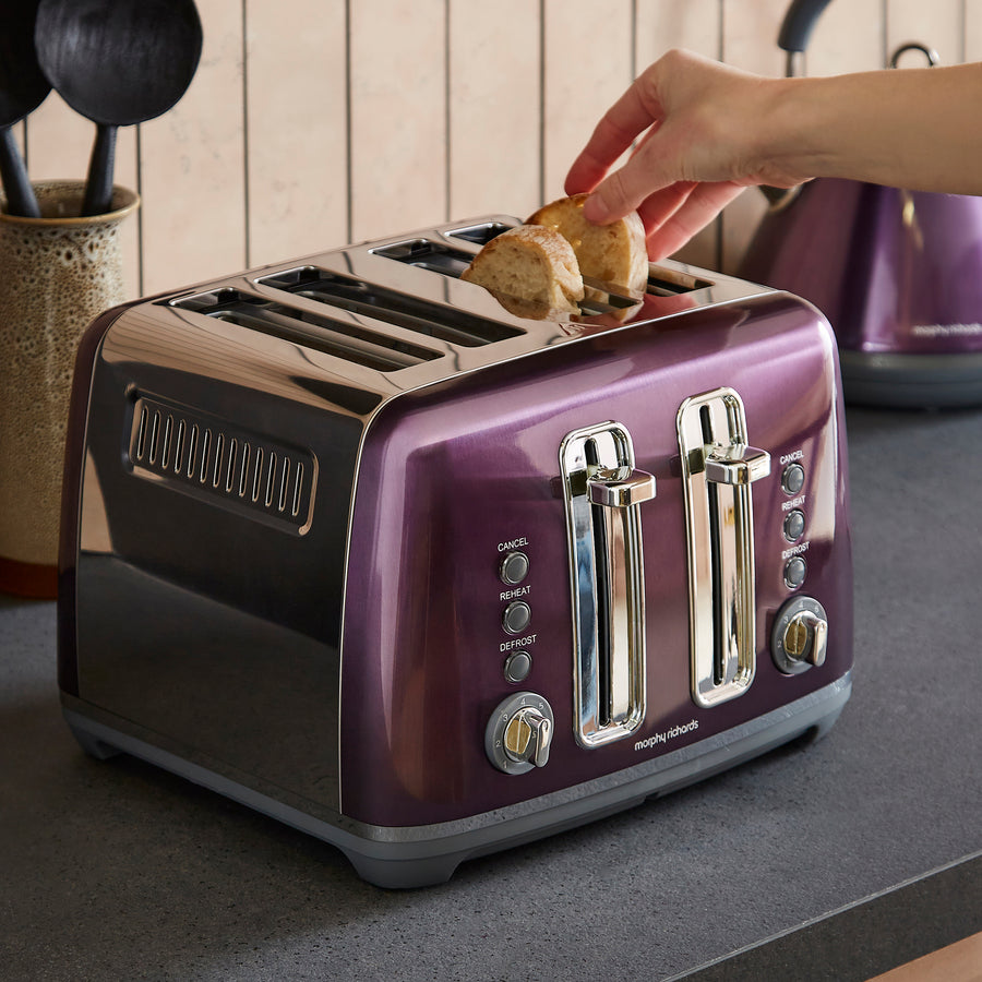 Purple 4-Slice Toaster with Accents by Morphy Richards UK