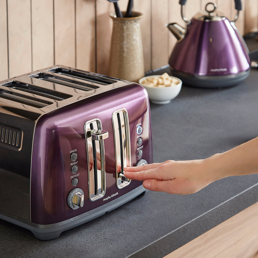Purple 4-Slice Toaster with Accents by Morphy Richards UK