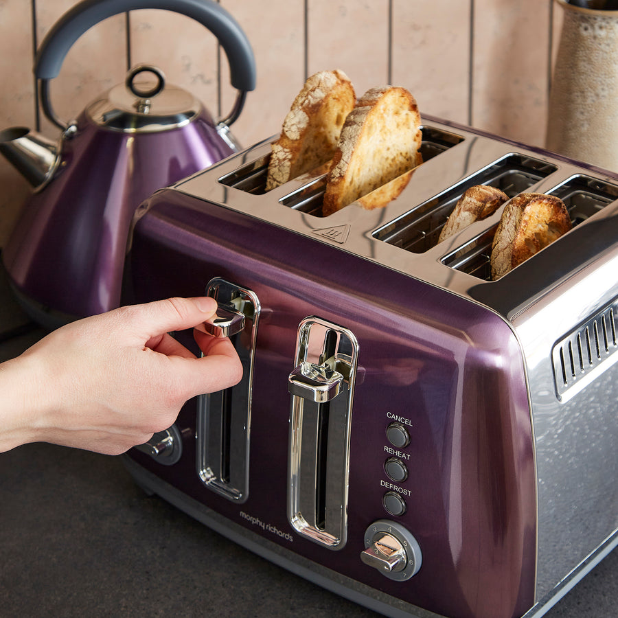 Purple 4-Slice Toaster with Accents by Morphy Richards UK