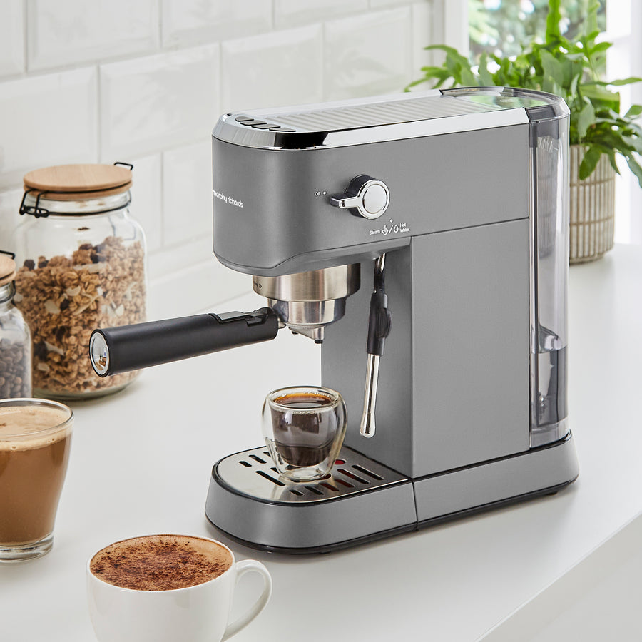 Morphy Richards Traditional Compact Pump Espresso Machine - Grey ...